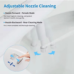 Toilet Seat Bidet Attachment Fresh Water Spray Non-Electric Bidet Toilet Attachment in White with Self Cleaning Nozzle