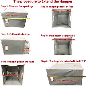 Simple Houseware Foldable Laundry Hamper Basket with Lid, Grey