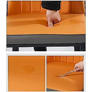 FIXARE Kitchen Dining Chairs Modern PU Leather High Back Padded Soft Seat Lounge Chair Metal Legs Living Room Chairs (Color : 3)