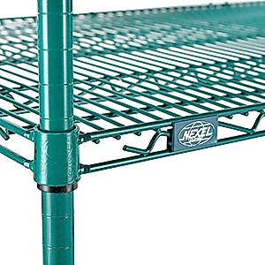 Nexel 2 Tier Wire Shelving Starter Unit, Poly-Green, 42" W x 21" D x 34" H