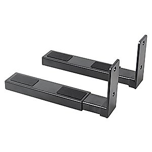Pyle Speaker Wall Mount, Pair of Speaker Stands, Sound Bar Speaker, Large or Small Speakers, Center Channel Speaker Wall Mount, Adjustable & Extendable Length, 110 Lbs Capacity, Black (PSTNDW17)