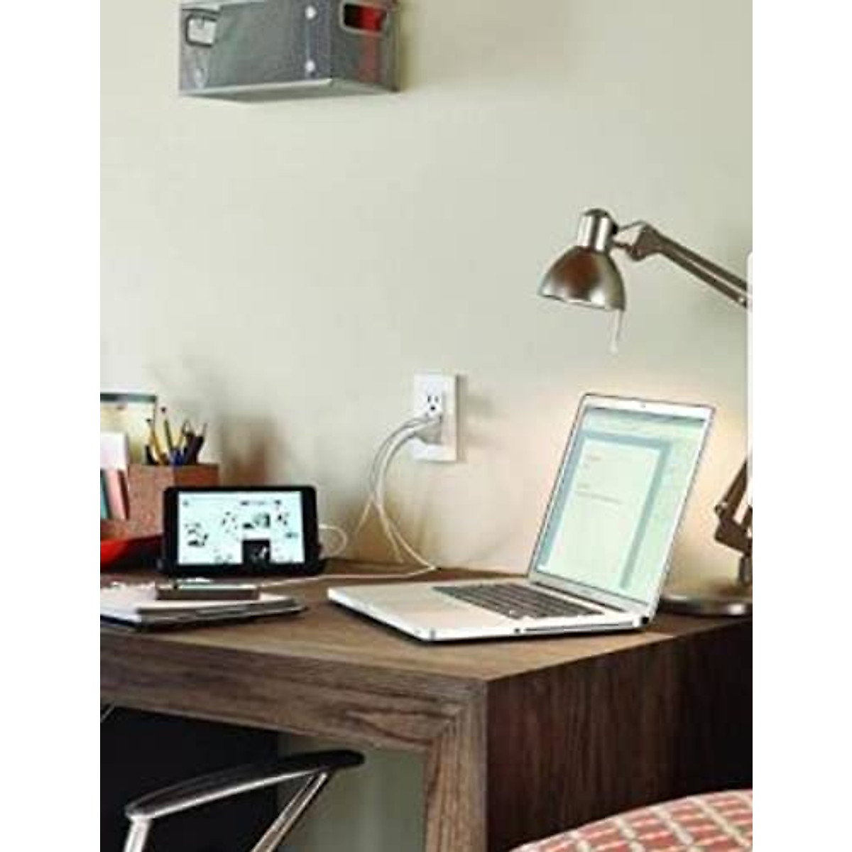 Leviton T5832-2BW USB Dual Type-A in-Wall Charger with 20 Amp, 125 Volt Tamper-Resistant Outlet, White