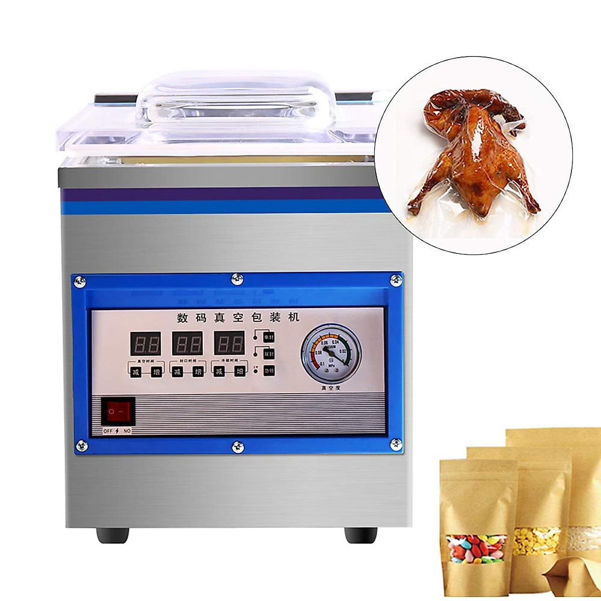 Vacuum Sealer Food Saver Vacuum Sealer Machine 360W Commercial Vacuum Sealer Automatic Digital Vacuum Packing Sealing Machin for Kitchen Food Preservation