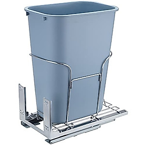 VEVOR Pull Out Trash Can, 37 Quart Recycling Bin with Silent Slide, 110 lbs Load Capacity Heavy Duty Garbage Under Mount Kitchen Waste Container for Kitchen Cabinet, Sink
