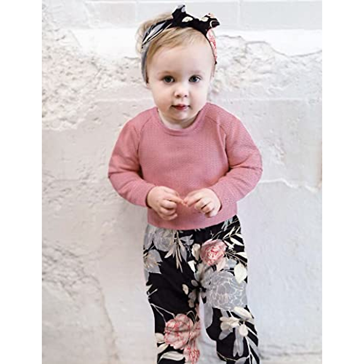 MIGU Girls Fashion Black Long Sleeve Ruffle Shirts clothes set