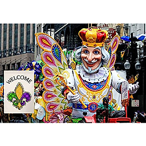 Sambosk Mardi Gras Fleur de Lis Small Garden Flag Vertical Double Sided Burlap Welcome Spring Farmhouse Yard Outdoor Decoration 12 x 18 Inches