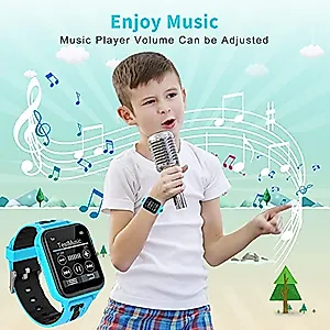 Jsbaby Smart Watch for Kids,Kids Smart Watch Boys Girls with SOS Call,Music Player,Pedometer,Math Games,Camera,Alarm,Recorder,Calculator,Mp3,for Birthday Gift Children (deep Blue) …