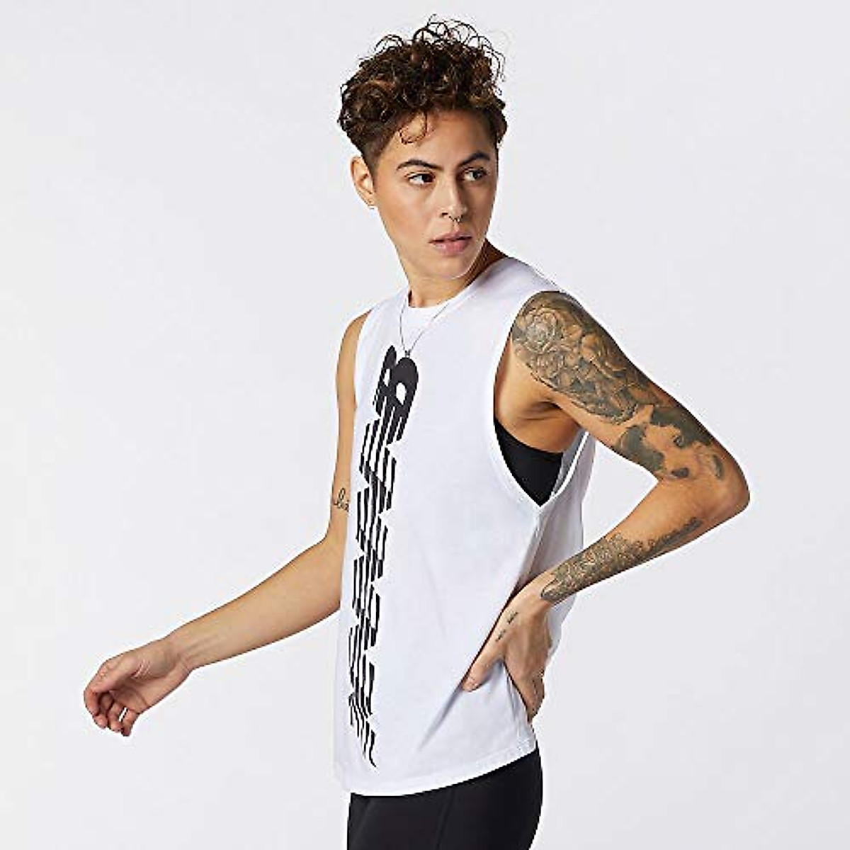 New Balance Women's Relentless Cinched Back Tank Top, White, Medium