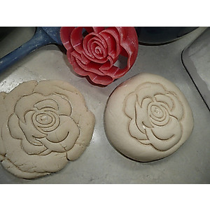 ROSE FLOWER SET OF 2 SIZES CONCHA COOKIE CUTTERS MEXICAN SWEET BREAD STAMPS MADE IN USA PR1760