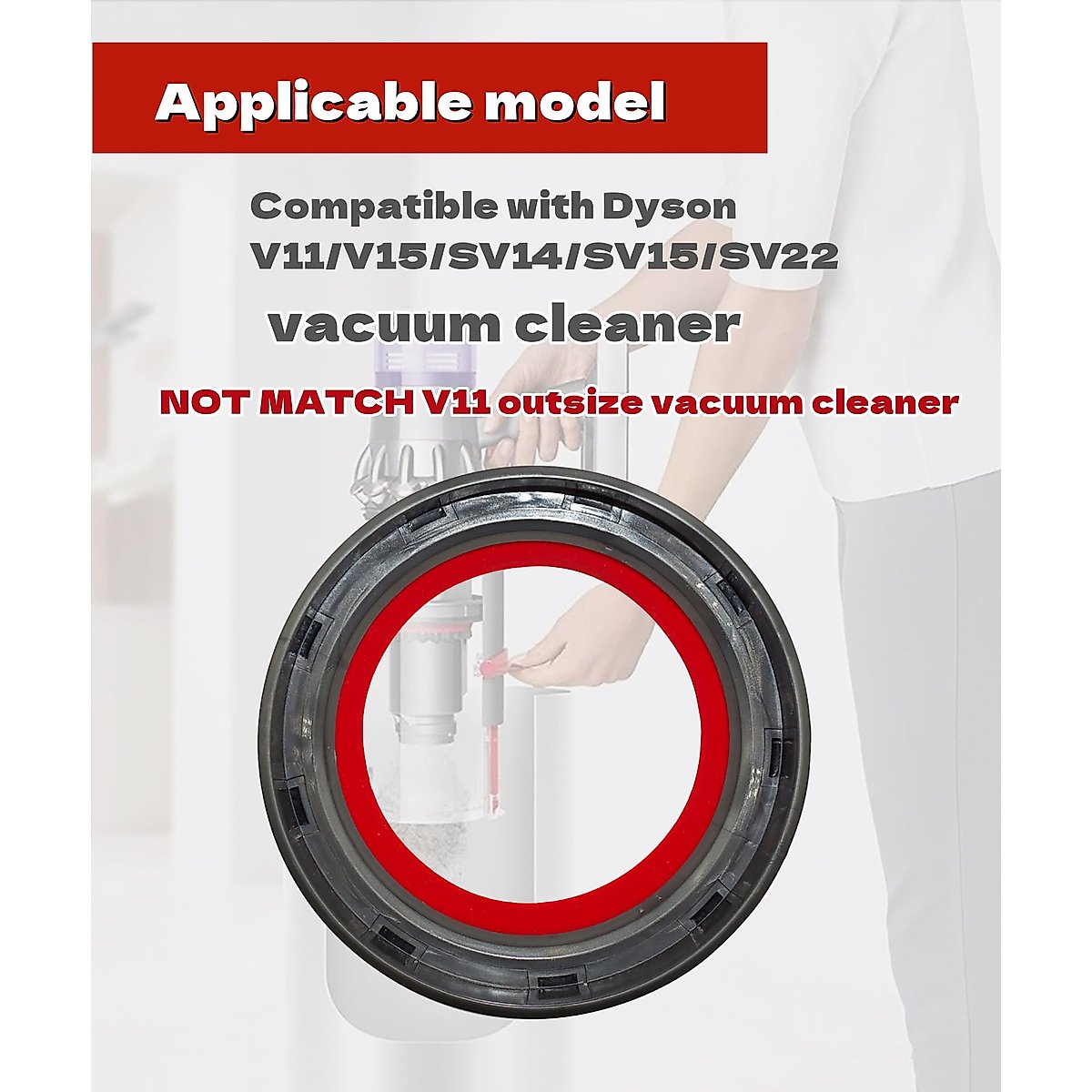 Dust Bin Top Fixed Sealing Ring Replacement for Dyson V11 V15 SV14 SV15 SV22 ，Dyson Vacuum Replacement Parts Replace 970050-01 965443-01