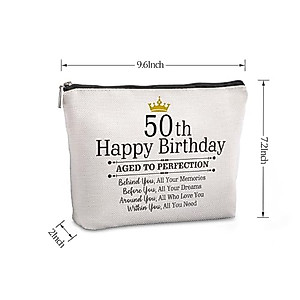 Happy 50th Birthday Gifts For Women Travel Zipper Makeup Bag 50th Birthday Gift Ideas Gifts For Women 50th Birthday Gifts Women 50th Birthday Gifts For Female Over The Hill Party Supplies 50th