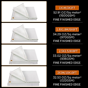 Welding Blanket 3X3FT, 1500GSM Heavy Duty Welding Blanket,Welding Blanket Fireproof,Thickness 1/3”(8mm),Thermal Resistant Insulation