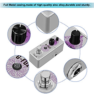 Amuzik Classic Guitar Pedals Analog Fuzz Effect Pedal Vintage G-Fuzz Effect Pedal For Electric Guitar Bass with True Bypass