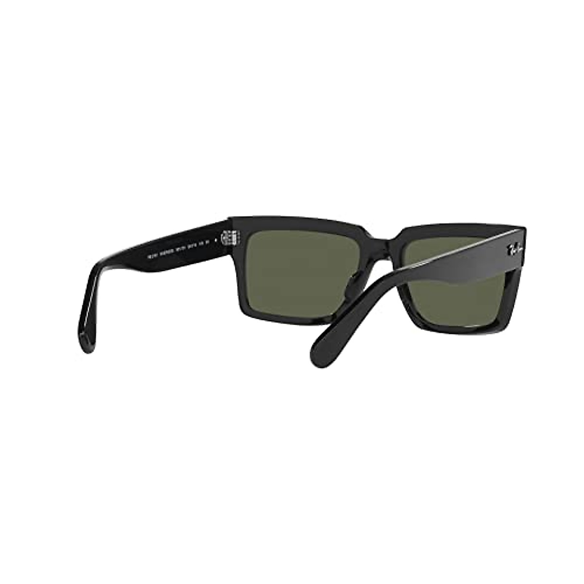 Ray-Ban RB2191 Inverness Rectangular Sunglasses, Black/Green, 54 mm
