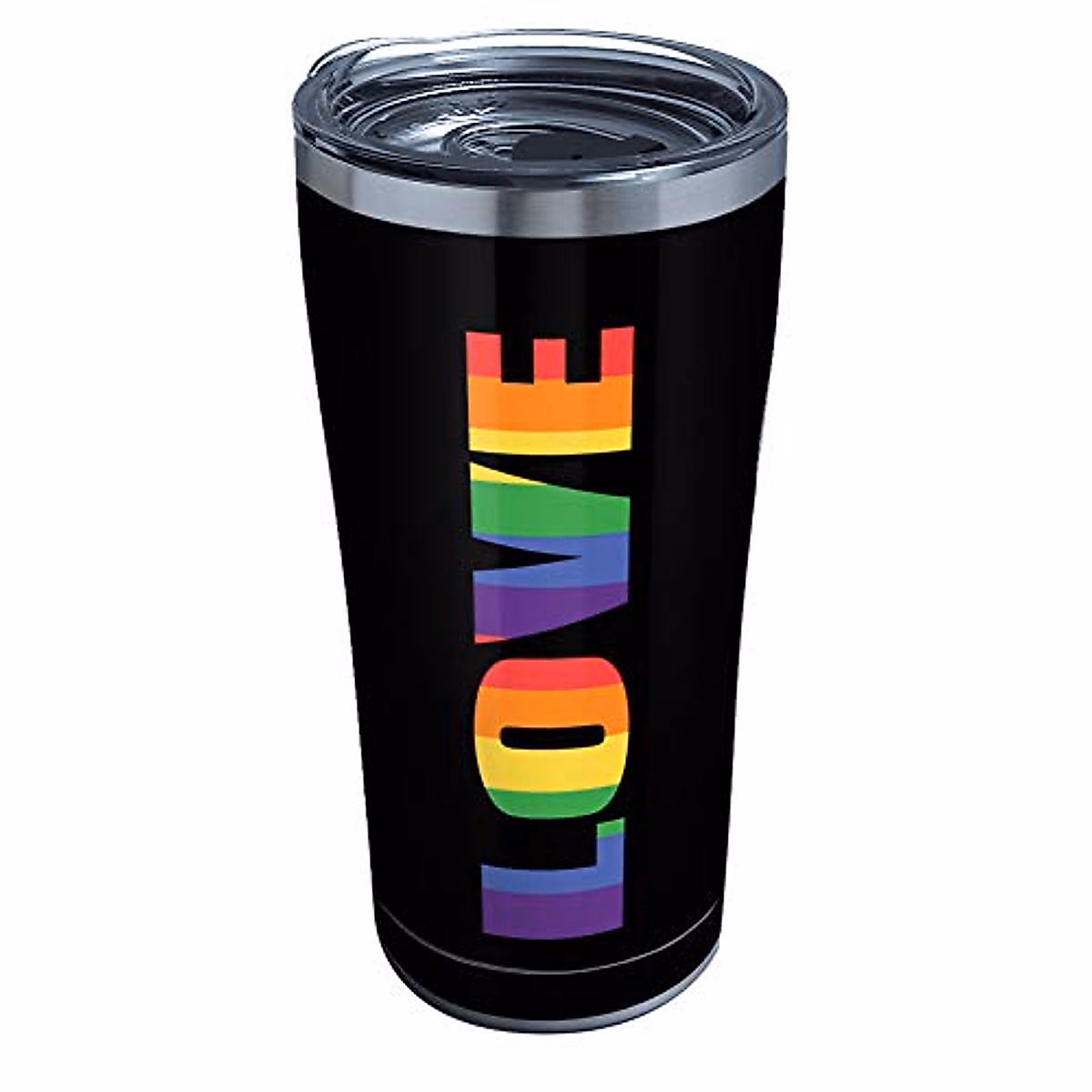 Tervis - 1356903 Tervis Pride Love Stainless Steel Insulated Tumbler with Clear and Black Hammer Lid, 20oz, Silver