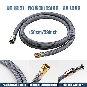 Faucet Hose for American Standard M922367-007220A, American Standard Kitchen Faucet Parts, Kitchen Sink Sprayer Supply Lines Pull Down Faucet Hose Replacement, Brass Adapter, 59”