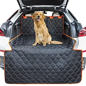 Trunk Cargo Liner for Dogs - Waterproof, Non-Slip Pet Car SUV Seat Cover with Bumper Flap Protector Washable Dog Accessories for SUV Trunk Sedans Vans, Universal Fit (90" L x 55" W)