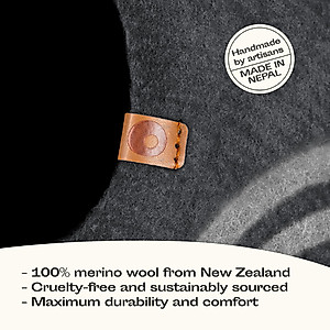 MEOWFIA Cat Cave – Premium Felt Cat Bed for Indoor Cats, Handmade 100% Merino Wool (Dark Shades) (Medium, Dark Grey)