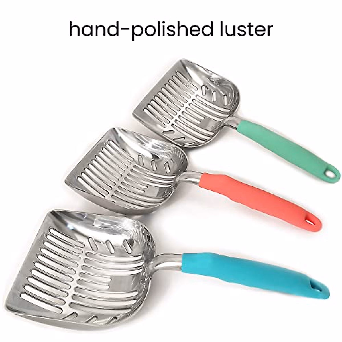 DuraScoop® Premium Multicat Cat Litter Scoop | Solid Metal | Litter Box Tray Pan Sifter