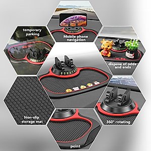AIIONP Anti-Slip Dashboard Mount for Smartphones, 360 Rotation, Temporary Parking Number Material, Non-Slip, Compatible with Most Smartphones