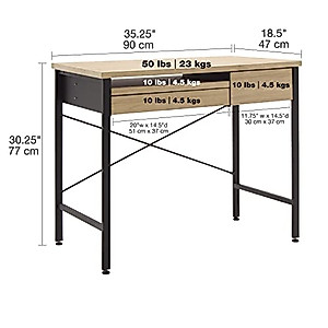 Calico Designs Compact Art Drawing/Computer Desk for Kids in Ashwood/Graphite 51241
