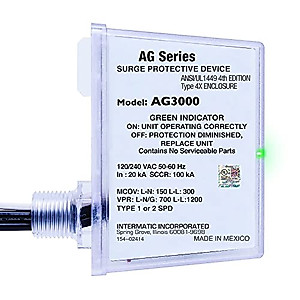 Intermatic AG3000 120/240 VAC Universal HVAC Surge Protective Device - Comprehensive Surge Protection, TPMOV Technology, Watertight Enclosure - UL Listed and Reliable