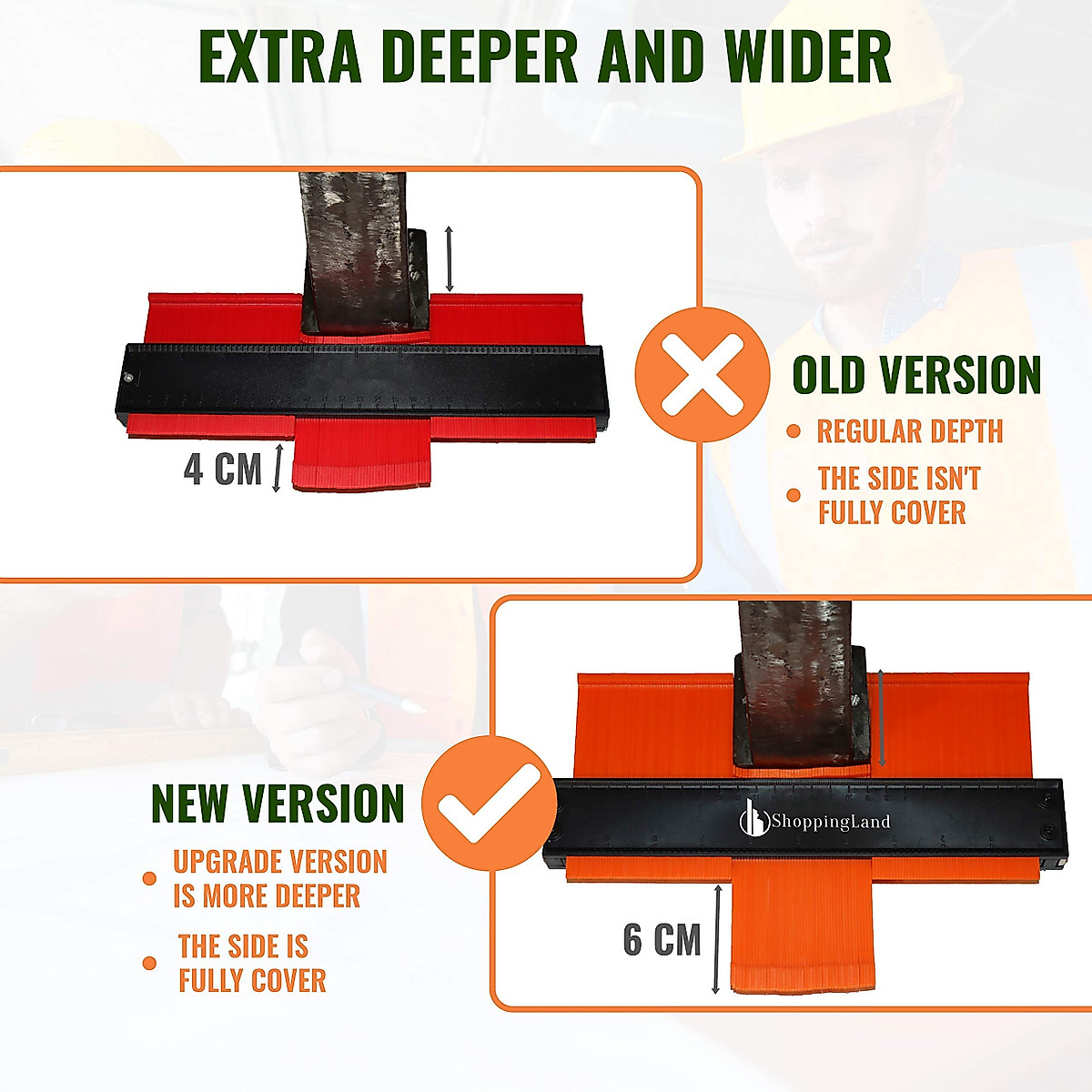 The Super Gauge Shape and Outline Tool For Flooring- Contour Gauge 10"& 5" Adjustable Widen Set- Shape Duplicator Profile Gauge with Lock- Woodworking Templates, Construction Tool (Allen Wrench Style)