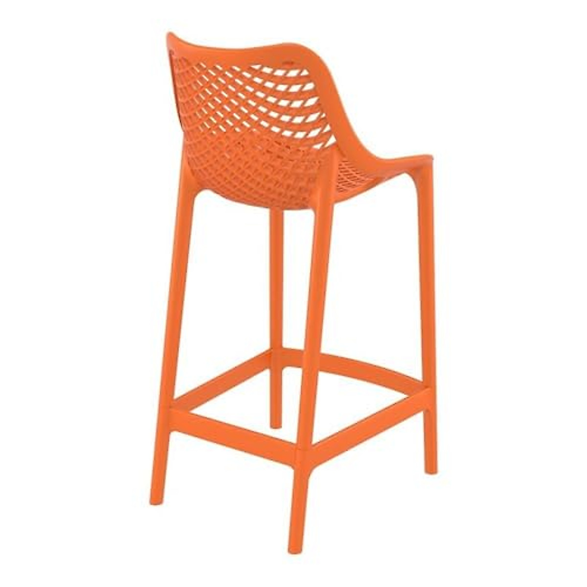 Home Square Patio Counter Stool in Orange Finish - Set of 2