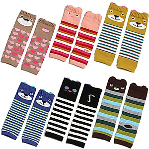 Vewye 6 PCS Baby Toddler Leg Warmers Knee Protector for Girls Boys Crawling Knee Pads in various styles