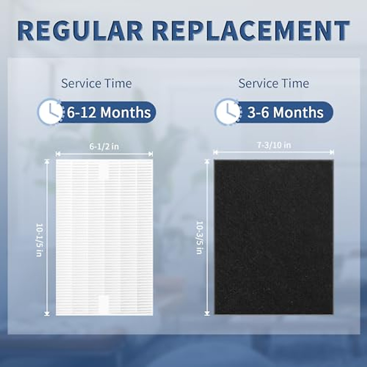 HPA100 Replacement Filters for Honeywell HPA100 HRF-ARVP100 Series Air Purifier HPA094, HPA100, HPA104, HPA105, HPA3100 and HPA5100, 2 HEPA R Replacement Filters and 8 A Carbon Pre-Cut Pre-Filters