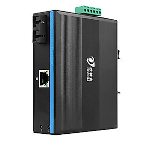 OLYCOM Industrial Grade Fast Ethernet Media Converter SC Fiber 20km, DIN-Rail Mounting Hardened Switch,High Temperature -40°～ 75°C (-40°～ 167°F)