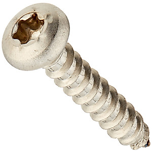 Small Parts 1208ATP188 18-8 Stainless Steel Sheet Metal Screw, Plain Finish, Pan Head, Star Drive, Type A, #12-11 Thread Size, 1/2" Length (Pack of 25)