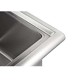 TRINITY EcoStorage Stainless Steel Freestanding Single Bowl Utility Sink for Garage, Laundry Room, and Restaurants, Includes Faucet, NSF Certified, 49.2-Inch by 21.5-Inch by 24-Inch, Chrome