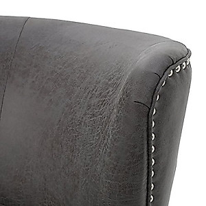 Christopher Knight Home Lorenzo Fabric Hi-Back Studded Chair, Slate