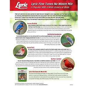 Lyric Fine Tunes Wild Bird Seed - No Waste Bird Food Mix - Attracts Bluebirds, Finches, Chickadees & More - 5 lb bag