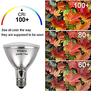 Vinaco PAR30 Flood Light 75W, 6 Pack High Brightness 1000LM PAR30 Halogen Long Neck Dimmable,PAR30L Flood 75 Watt 3000K Warm White, Long Lasting PAR30 75W 120V Flood Long Neck with E26 Base