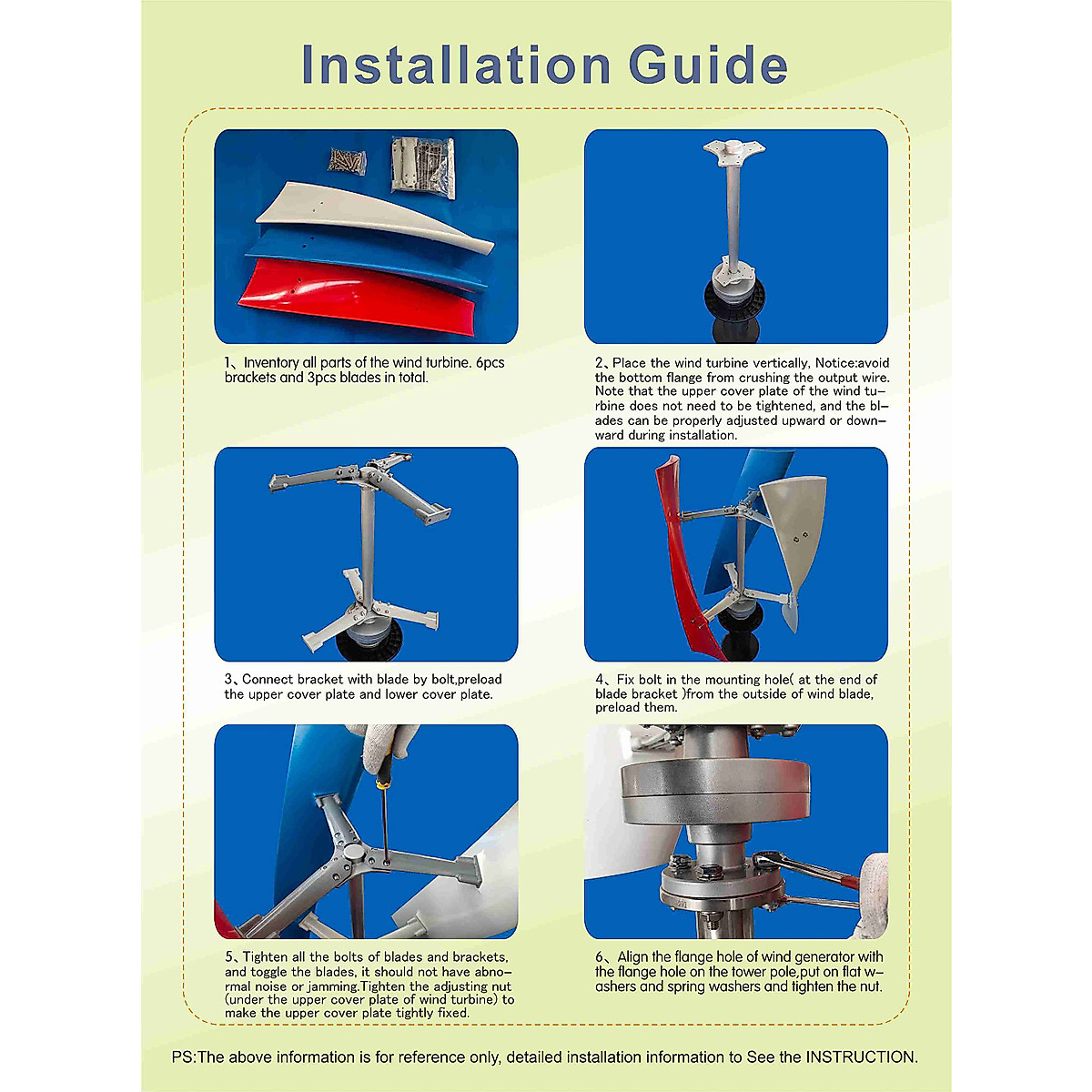 HUIZHITENGDA 3000W 12V 24V 48V 300RPM Vertical Wind Turbine Maglev Wind Generator with Controller, Home Wind Power Turbine Generator,12v