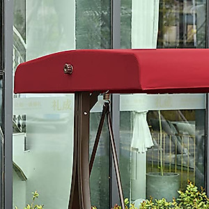 Outsunny 3-Seat Patio Swing Chair, Converting Flatbed, Outdoor Porch Swing Glider with Adjustable Canopy, Removable Cushions, Pillows for Garden, Poolside, Backyard, Red