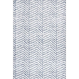 nuLOOM Rosanne Machine Washable Geometric Area Rug, 4' x 6', Blue