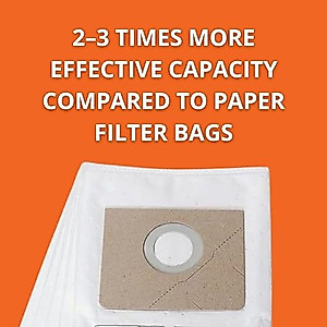 Fein Fleece Filter Bag for Turbo Vacuums - Tear-Resistant, Nonwoven, Turbo II Model, 5-Pack - 31345062010