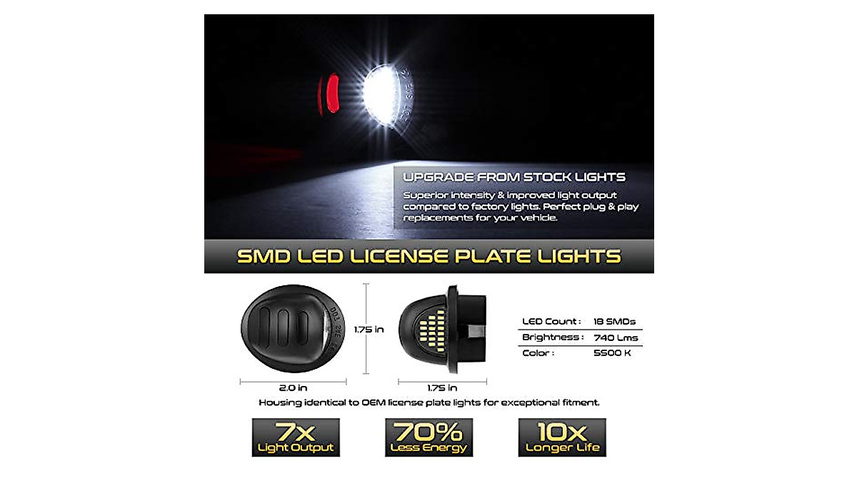 VIPMOTOZ Red OLED Neon Tube License Plate Light for Ford Trucks