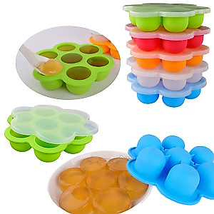 3 Pack 7 holes large Silicone Egg Bites silicone Mold with Lid - Perfect for Air Fryer - Reusable and Easy to Clean - Ideal for Pressure Cookers - Food Grade Silicone