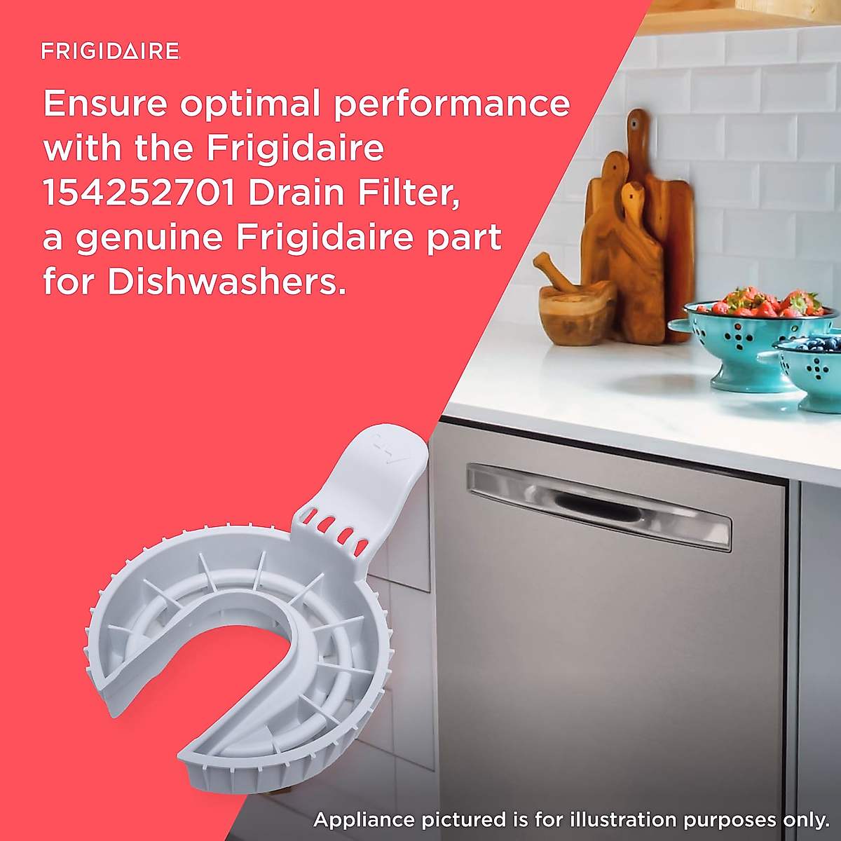 Frigidaire 154252701 Drain Filter Dishwasher, 1 Count (Pack of 1)