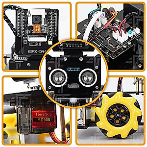 DIGISHUO UNO R3 Project Smart Robot Car Kit with UNO R3,Mecanum wheel | Camera transmission image function | WIFI control function etc. Intelligent and Educational Toy Robotic Kit for Arduino Learner