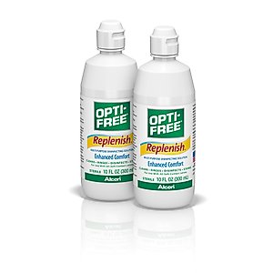 Opti-Free Replenish Multi-Purpose Disinfecting Solution with Lens Case, Twin Pack, 10-Fluid Ounces Each - 2 Count(Pack of 1)