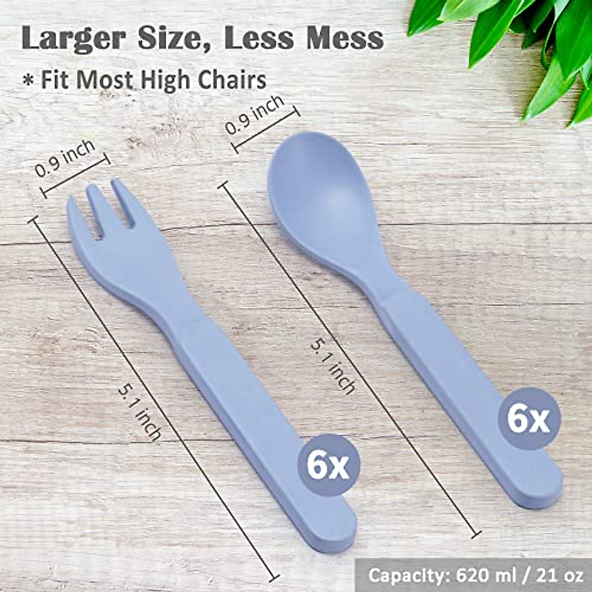 12pcs Bamboo Kids Spoons & Forks for Baby Feeding, Toddler Spoons & Forks Set, ableware for Baby Toddler Kids Bamboo Toddler Dishes & Dinnerware Sets