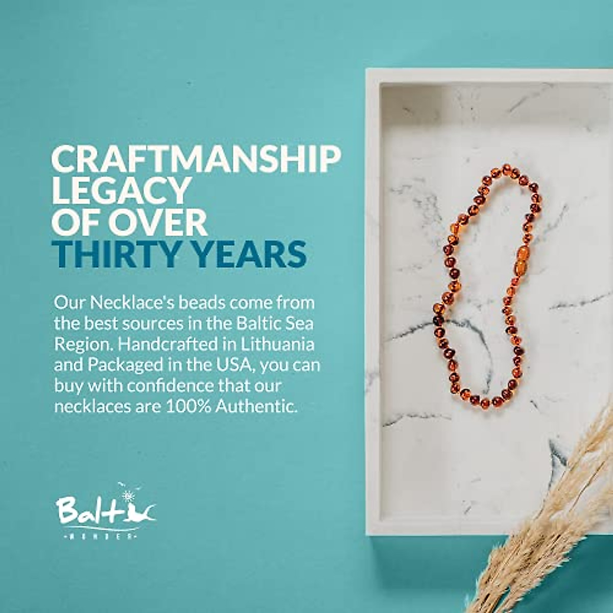 Baltic Wonder Baltic Necklaces (Baroque Polished Cognac) Certified as 100% Authentic Baltic Amber.