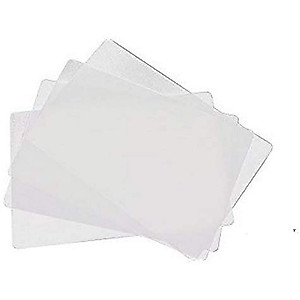 4 ALAZCO Clear Flexible Cutting Board 5.75'' x 7.5'' Small For Bar Counter-Top Chopping Mats For Fruits & Vegetables Appetizer Garnish Prep - CLEAR