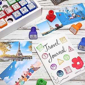 Bright Creations Passport Stamps, City and Country Stamp Set (1 x 1 In, 26 Pieces)