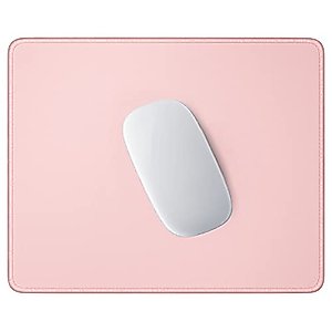 Hsurbtra Mouse Pad, Premium-Textured Square Mousepad 10.2 x 8.3 Inch, Stitched Edge Anti-Slip Waterproof Rubber Mouse Mat, Pretty Cute Mouse Pad for Office Gaming Laptop Women Kids Pink